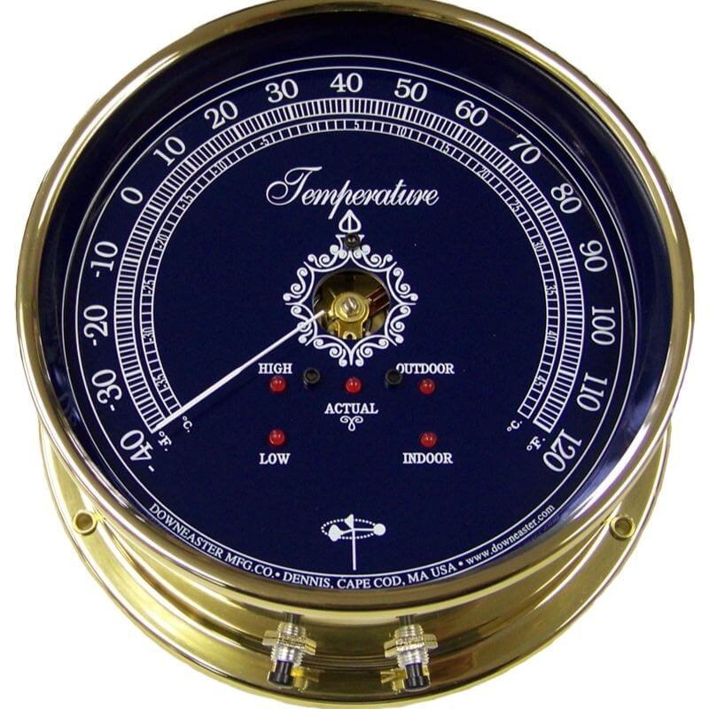 Weather Scientific Downeaster Temperature Instrument, Navy Blue-Indoor ...