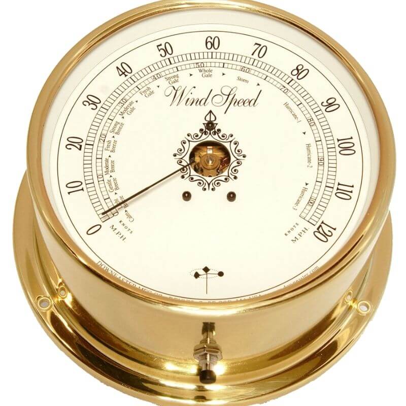 Downeaster Wind Speed With Peak Gust White Dial – Polished Brass Case ...