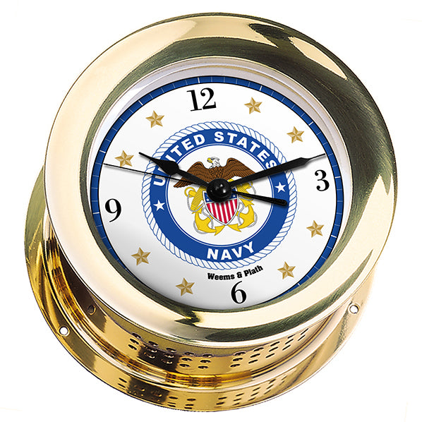 Weems & Plath U.S. Navy Atlantis Quartz Ship's Bell Clock - #8 Emblem ...
