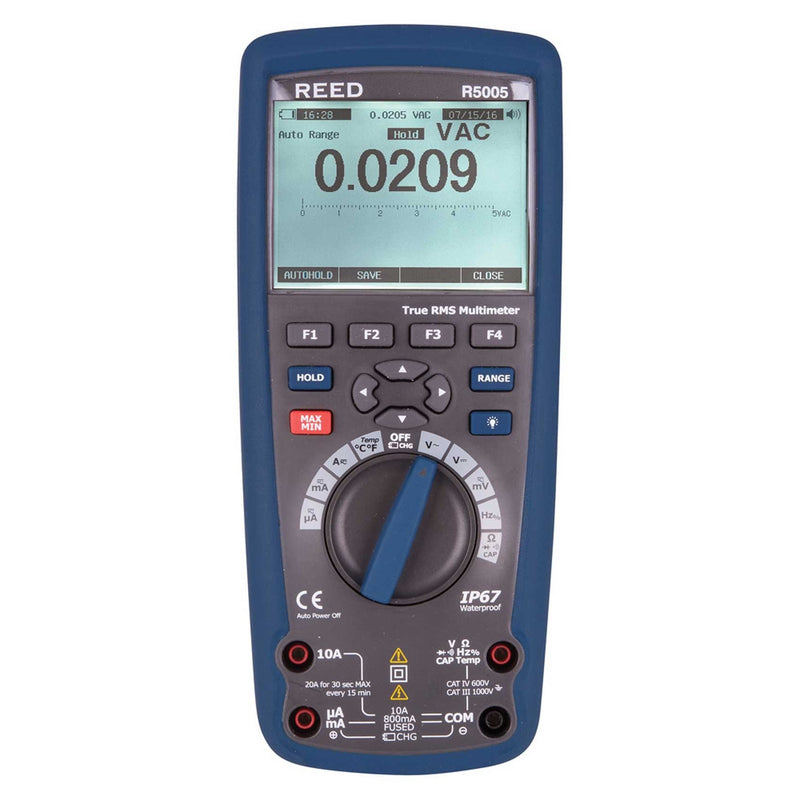 MULTIMETER, TRMS, 1000V AC/DC W/TEMP, DATA LOGGER W/NIST CERT — Weather ...